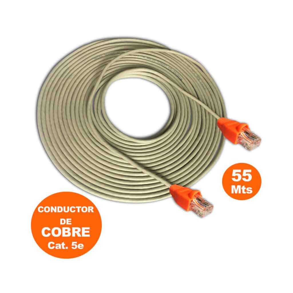 Cable Red Internet UTP Cat 5e 55Mts Gris armado de cobre SATRA - Westor.pe