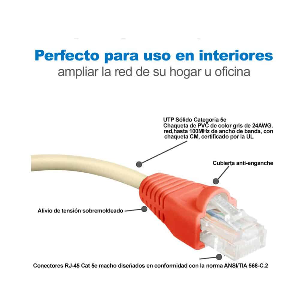 Cable Red Internet UTP Cat 5e 50Mts Gris armado de cobre SATRA - Westor.pe