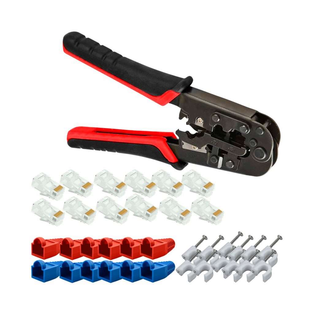 Kit Alicate Crimping + Plug Rj45 Cat5e + capucha + Grapa WT-1285KIT4 ...