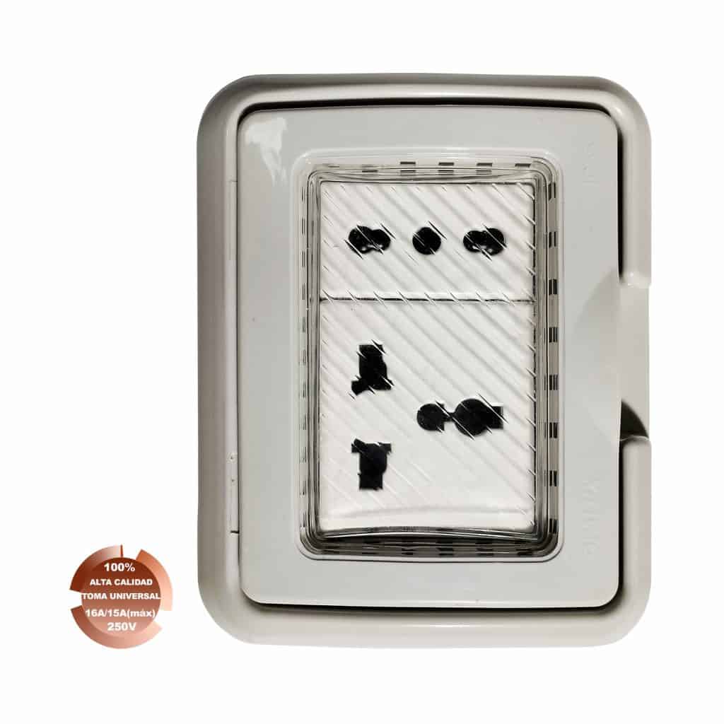 Tomacorriente Idrobox Doble Schuko + Toma Universal BM3KIT-ORG OPALUX ...