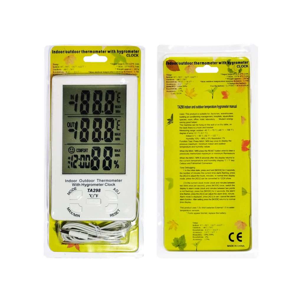 Termohigrómetro con Reloj TA298 - Westor.pe