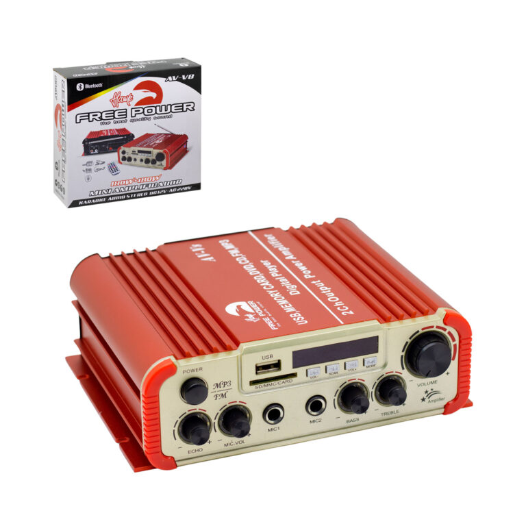 Mini Amplificador 180W con Bluetooth, USB, SD y FM AV-V8 HAWK FREE ...